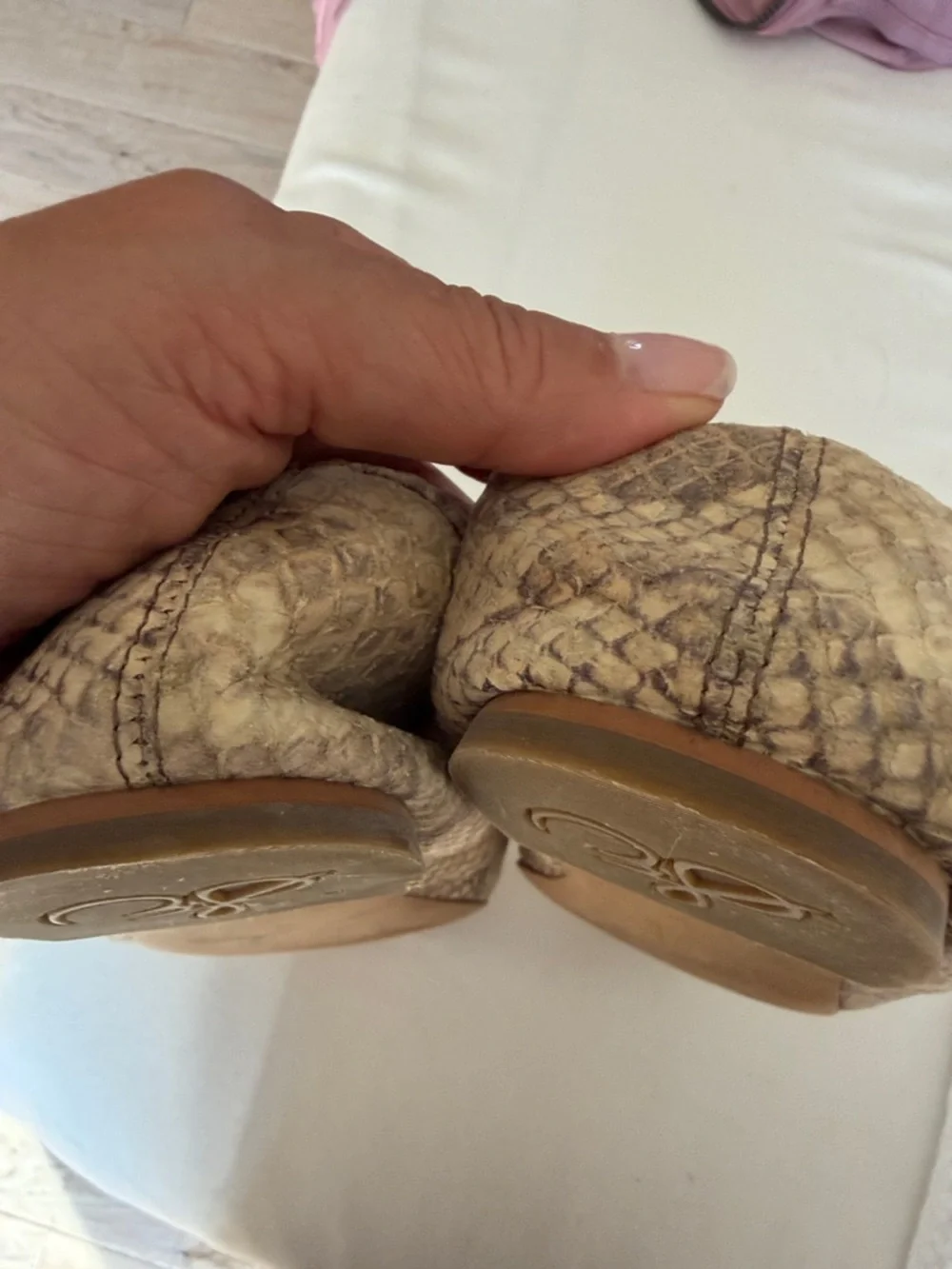 Sam Edelman | Shoes | Sam Edelman Neutral Snakeprint Ballet Flats With ...